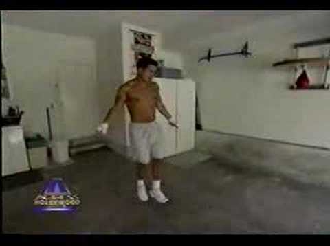 Mario Lopez bouncing bulge while boxing