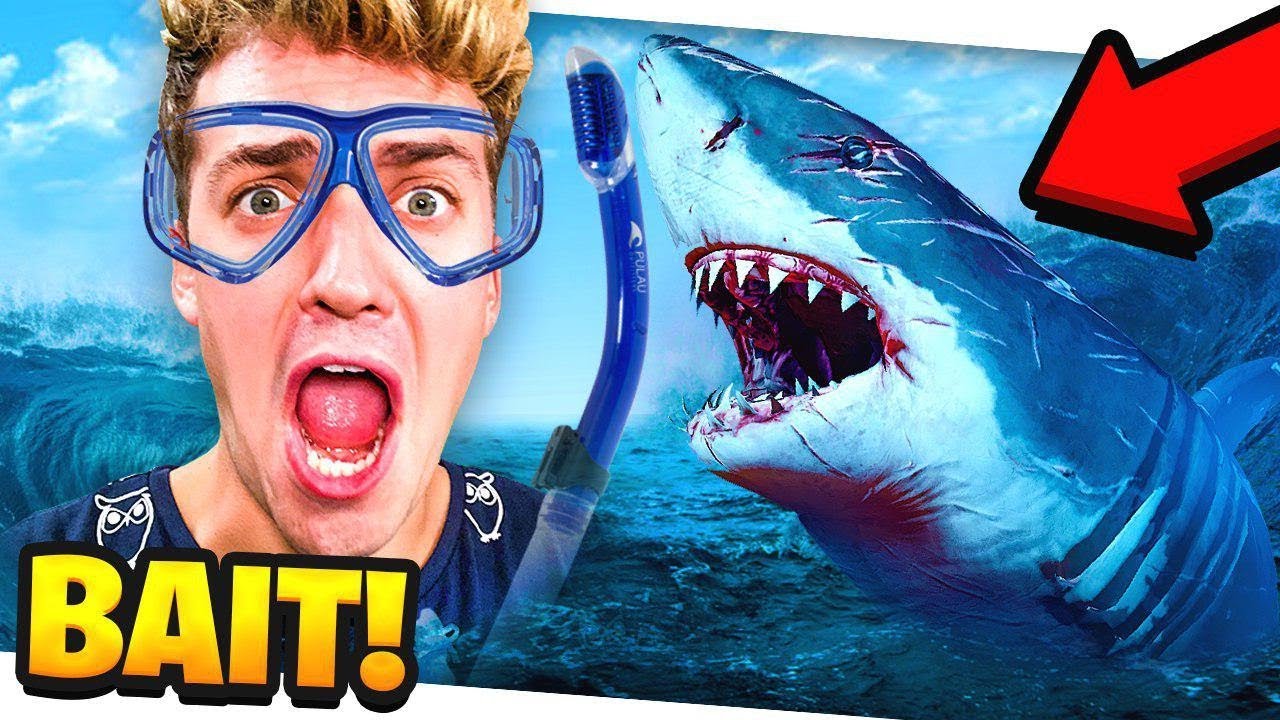 USING MYSELF AS SHARKBAIT!! Raft #5 - YouTube