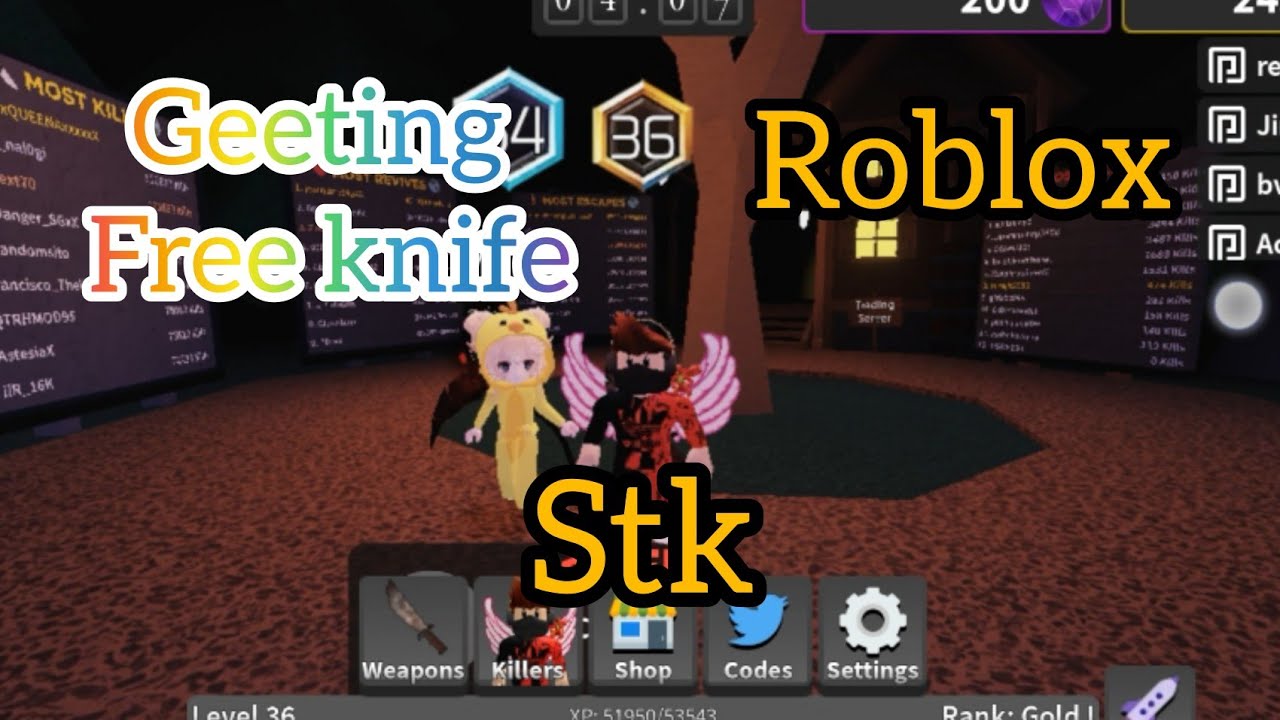 free knife.stk.survibe the killer.roblox.#stk#roblox - YouTube