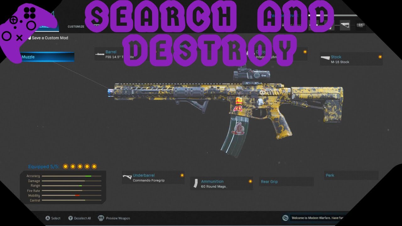 *CALL OF DUTY MODERN WARFARE* SEARCH AND DESTROY LOADOUT!!! - YouTube