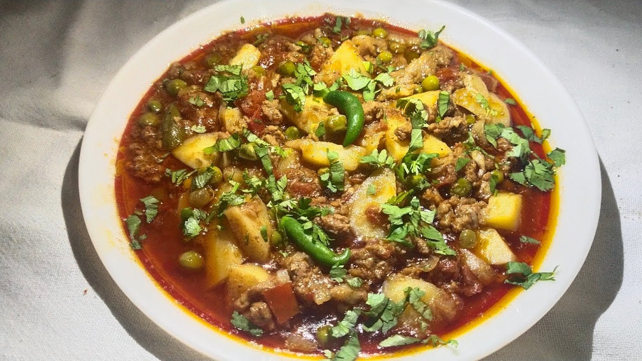 |Aloo keema matter recipe l beef mince with peas and potato recipe ...