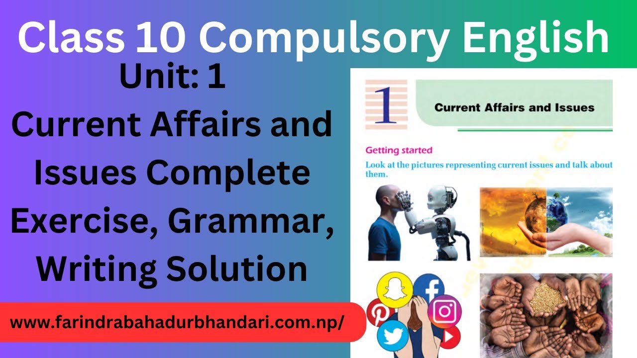 Class 10 Compulsory English Unit 1 Current Affairs and Issues Complete ...
