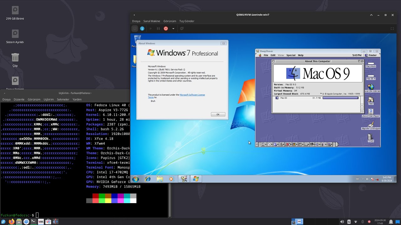 Mac OS 9 inside Windows 7 inside Fedora Linux | vm-ception - YouTube