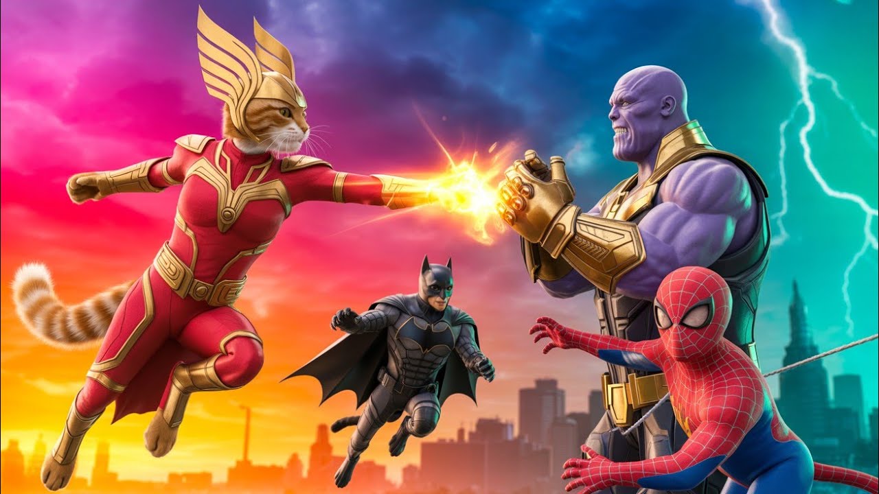 Darna Cat Saves the Multiverse! Thanos Cat Defeated - YouTube