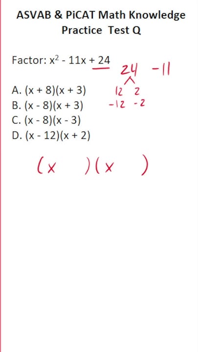 ASVAB/PiCAT Math Knowledge Practice Test Question: Factoring # ...