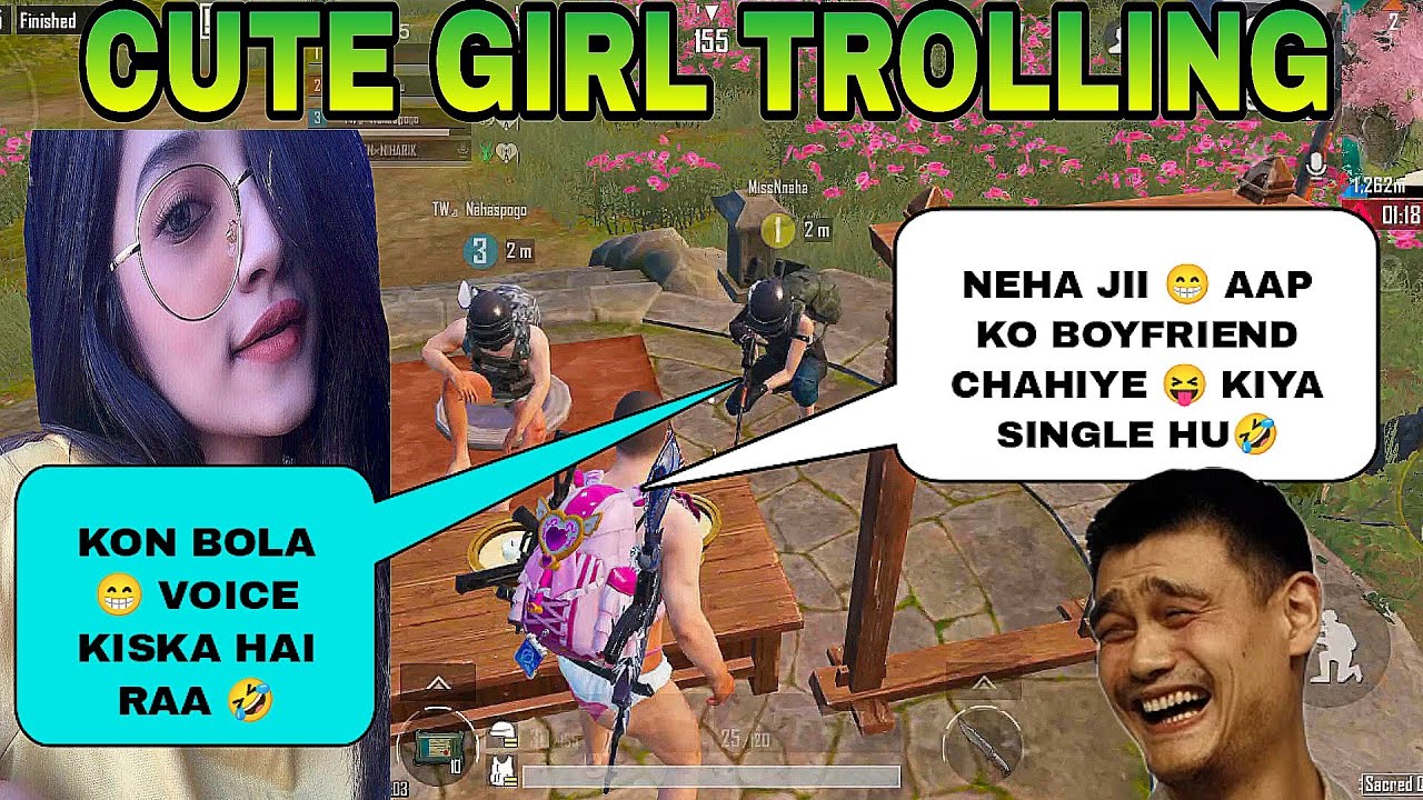 RENDOM 😜 CUTE GIRLS NEXT LEVEL TROLLING 😁 BF VS GF 😝 || bgmi cute girl funny gameplay || bgmi ...