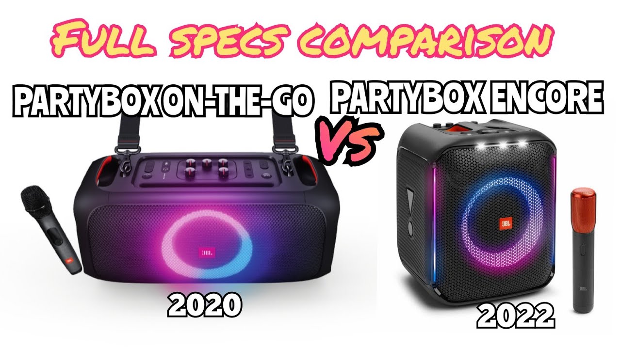 JBL Partybox Encore vs. JBL Partybox On-the-Go | Full Specs Comparison ...