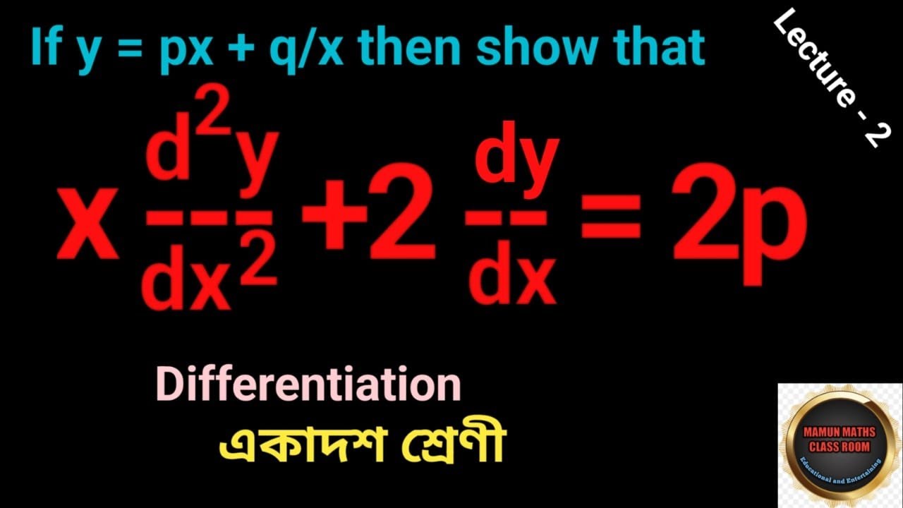 Successive Differential Equations || If y=px+q/x || Successive ...