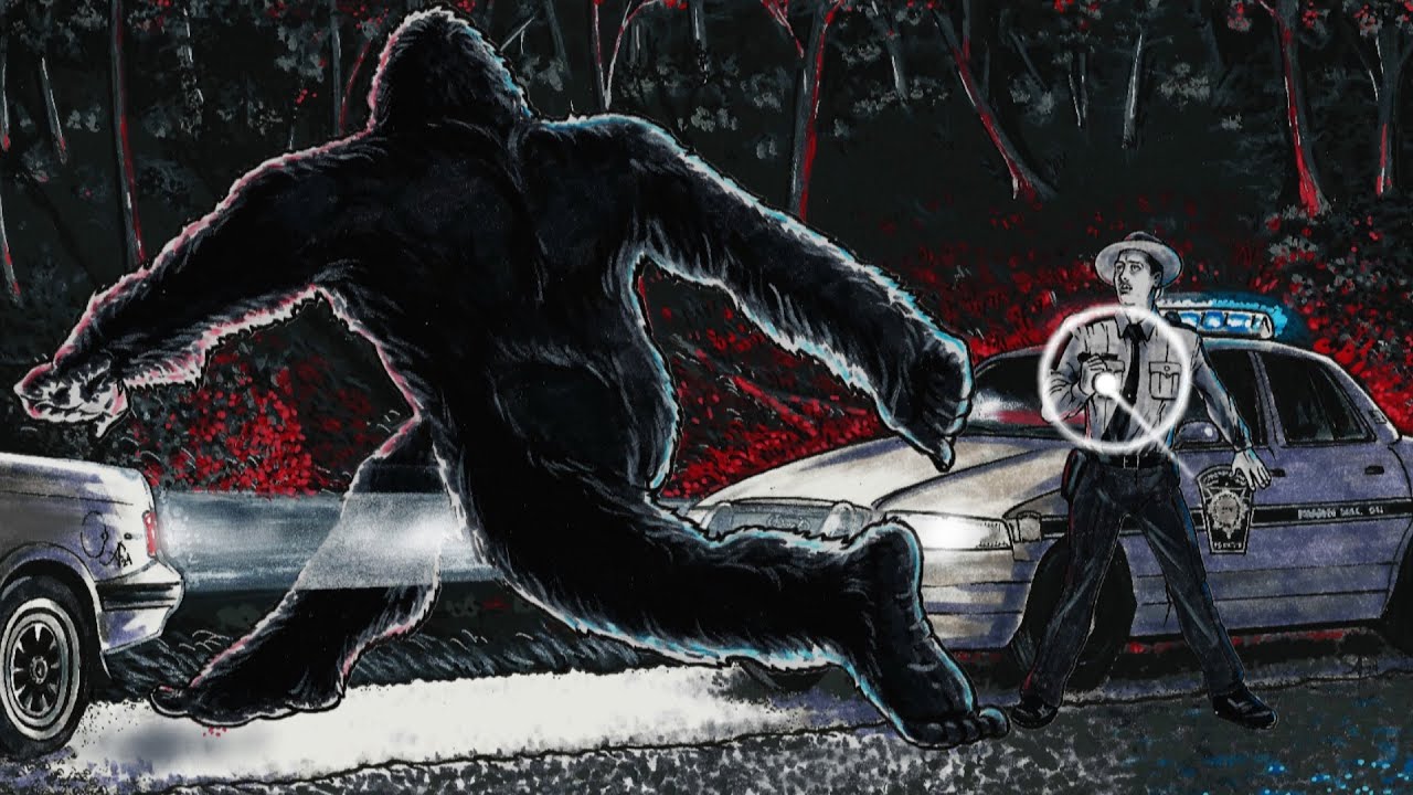 A Chilling Sasquatch Encounter While Pulled Over--The Cop Saw It! - YouTube