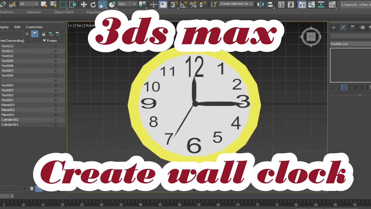 How to create wall clock , wall clock modelling , in 3ds max - YouTube