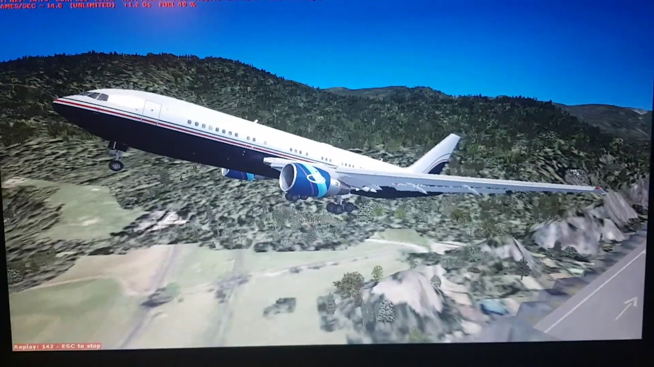 FSX: B767-200ER Backtracking+Reversing during U Turn+Takeoff at Paro ...