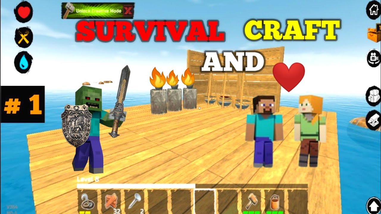 survival and craft gameplay walkthrough part 1 - YouTube