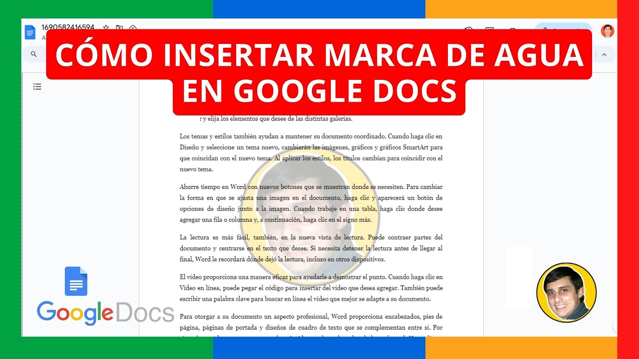Cómo INSERTAR MARCA DE AGUA en GOOGLE DOCS - YouTube