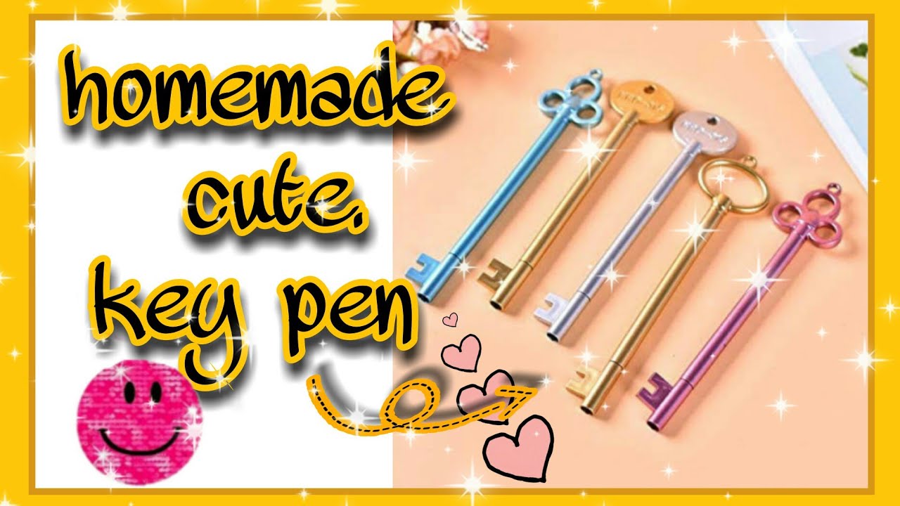key pen /cute pen / diy key pen - YouTube
