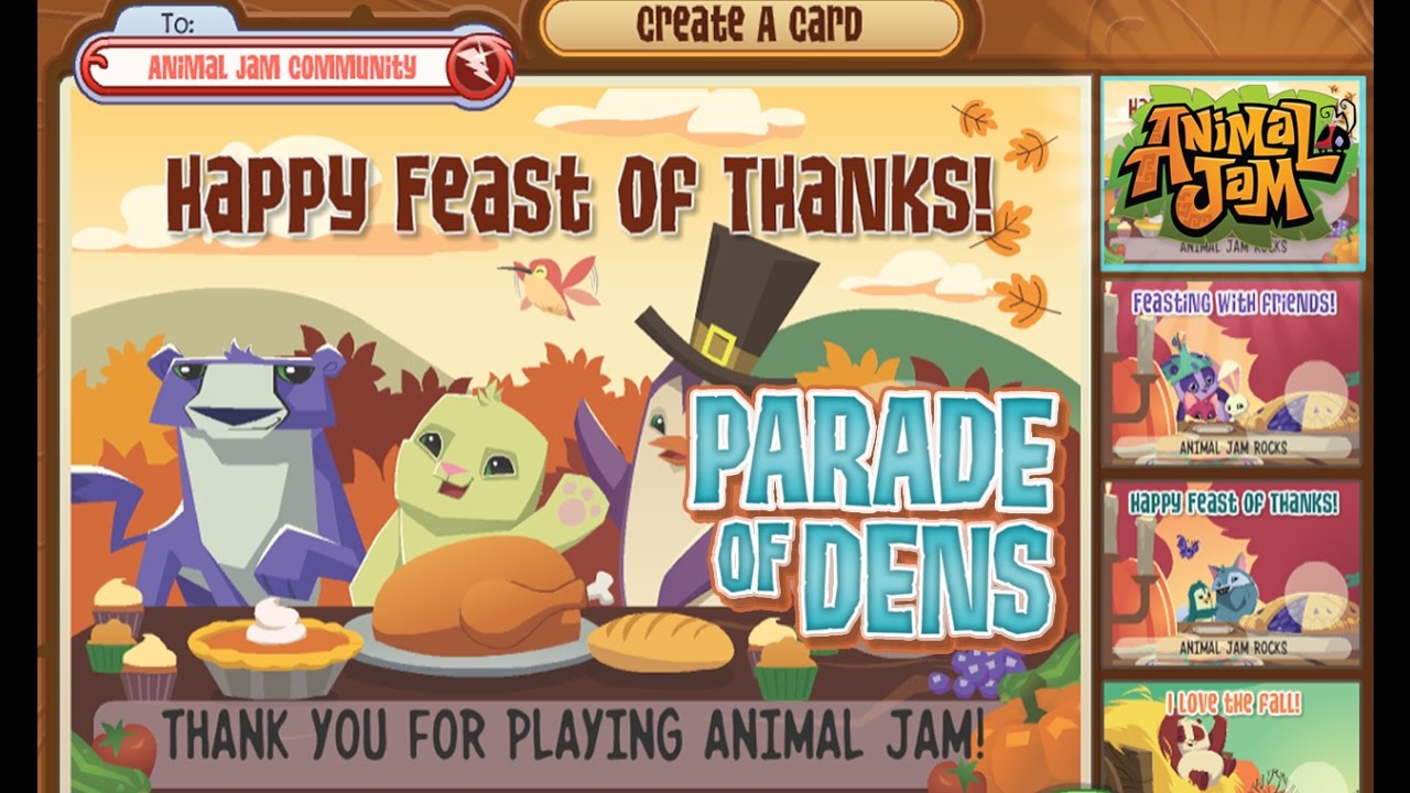 Animal Jam - Happy Feast of Thanks! - YouTube