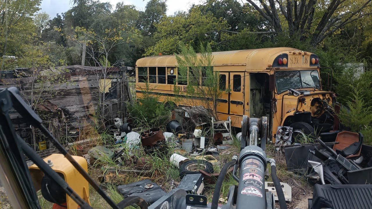 Creepy Junkyard Shack and School Bus Home - YouTube