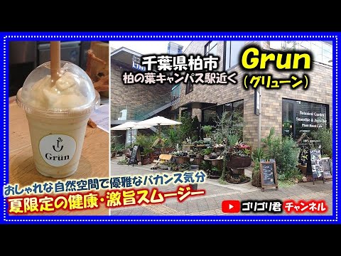【Grun・グリューン】千葉県柏市 おしゃれな自然空間で優雅なバカンス気分になれるお店の夏限定健康・激旨スムージー - YouTube