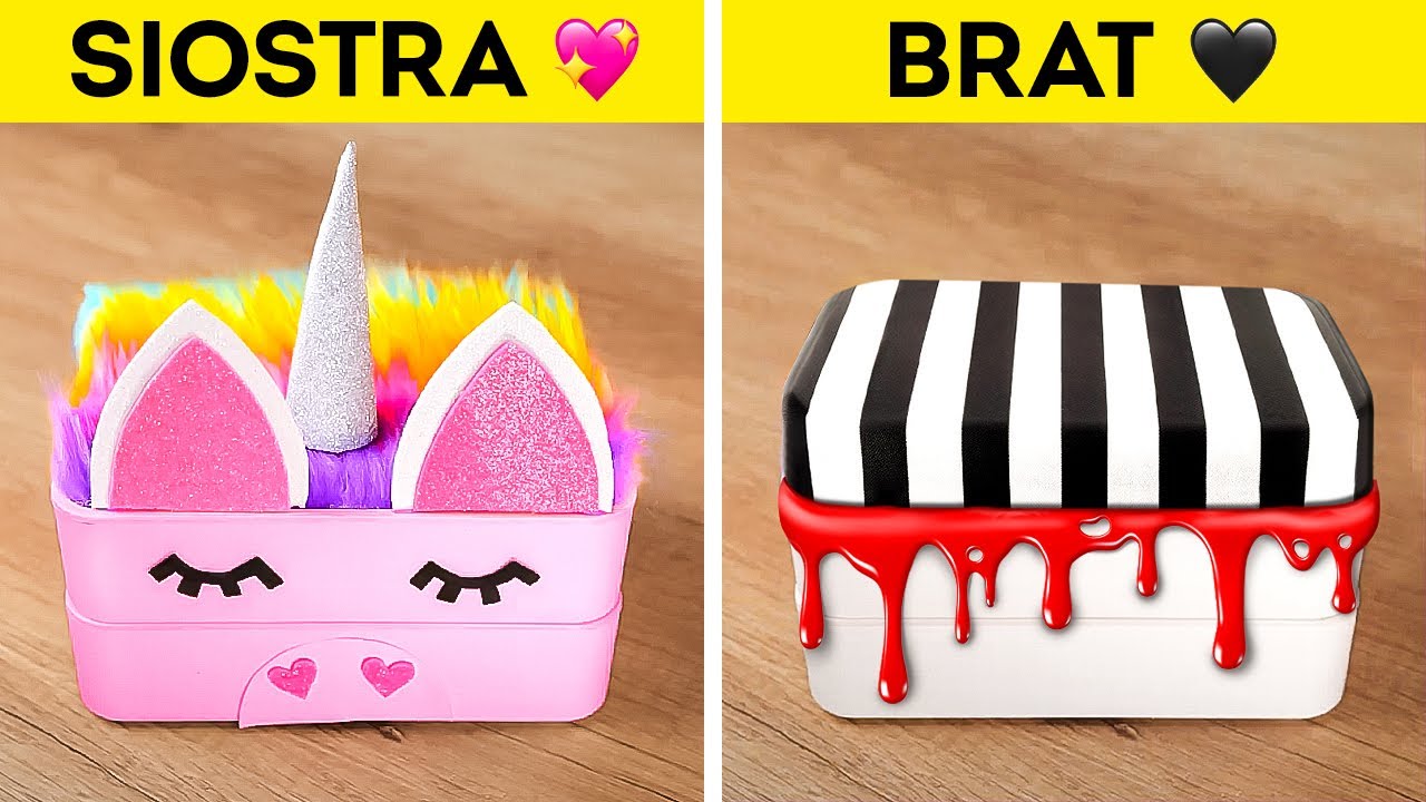 TĘCZOWA DZIEWCZYNA 🌈 VS GOTKA 🦇 || Niesamowite sztuczki i przepisy dla ...