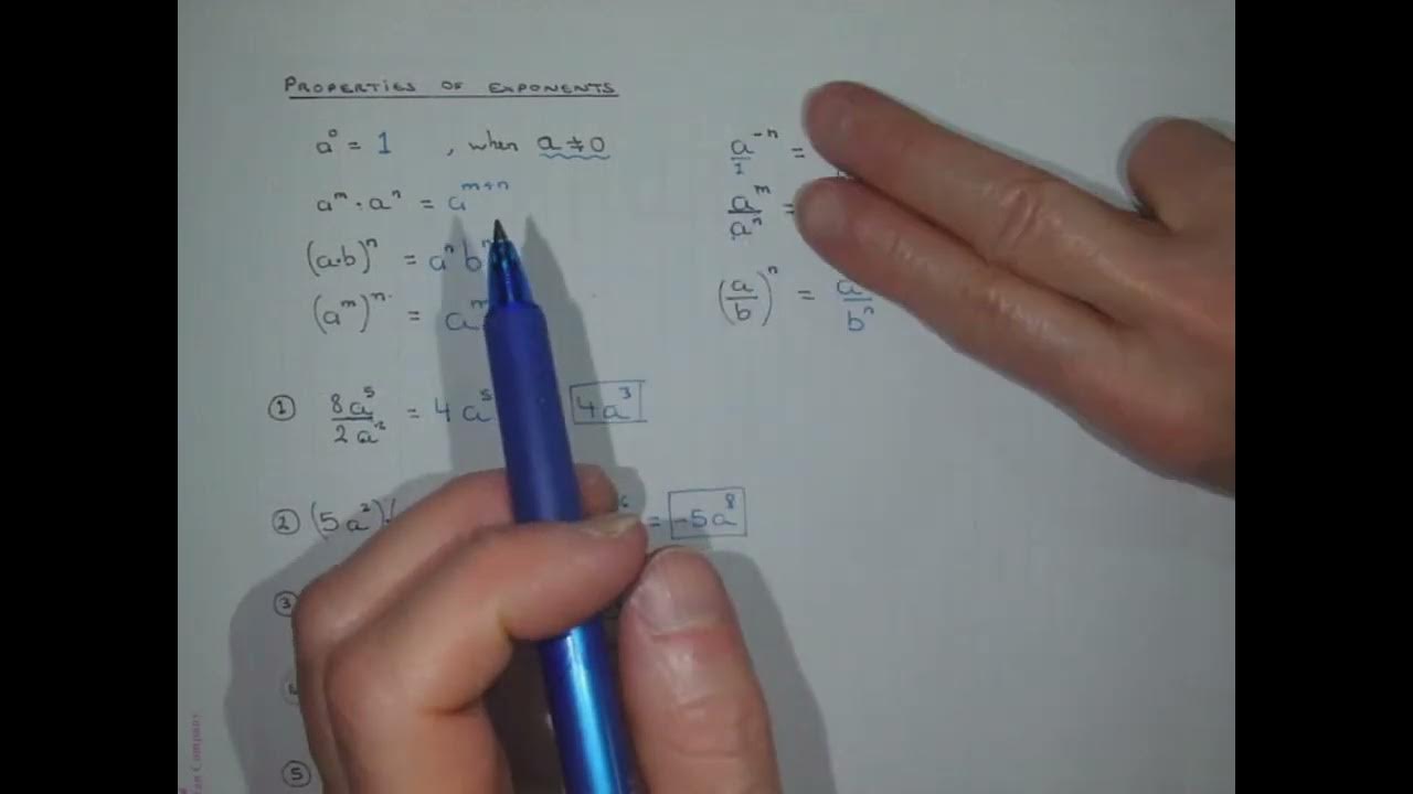 Summer Review of Algebra 1 Properties of Exponents - YouTube