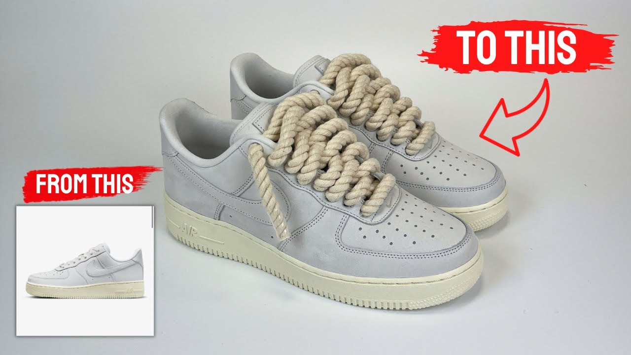 NEW NIKE AIR FORCE 1 REVIEW - Chunky Rope Laces !? - YouTube