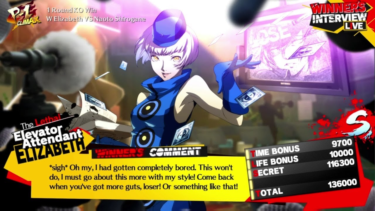 Persona 4 Arena Ultimax: Arcade Mode Cutscenes (Elizabeth) - YouTube
