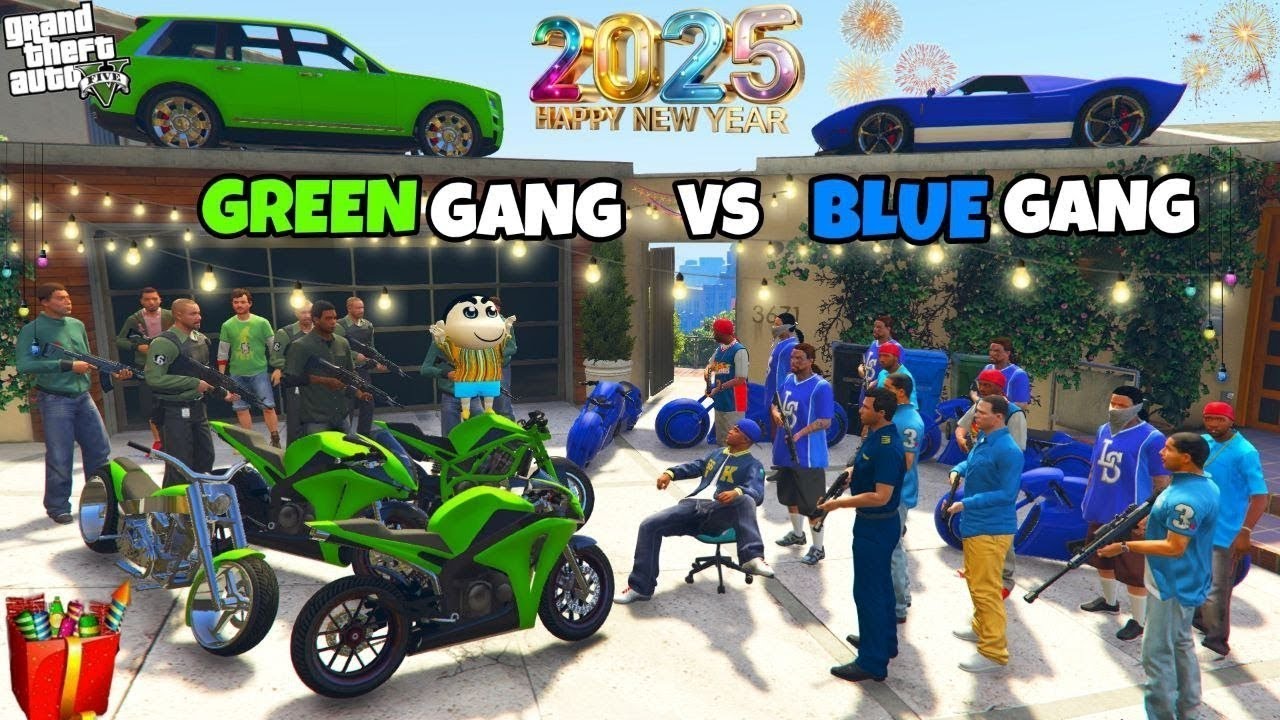 Franklin Blue Gang VS Shinchan Green Gang New Year 2025 Celebration In ...