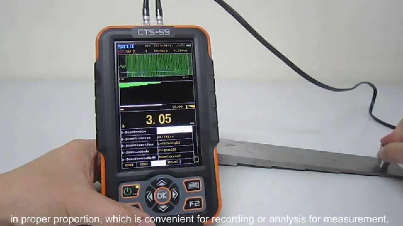 SIUI ultrasonic thickness gauge CTS-59 B-scan function - YouTube