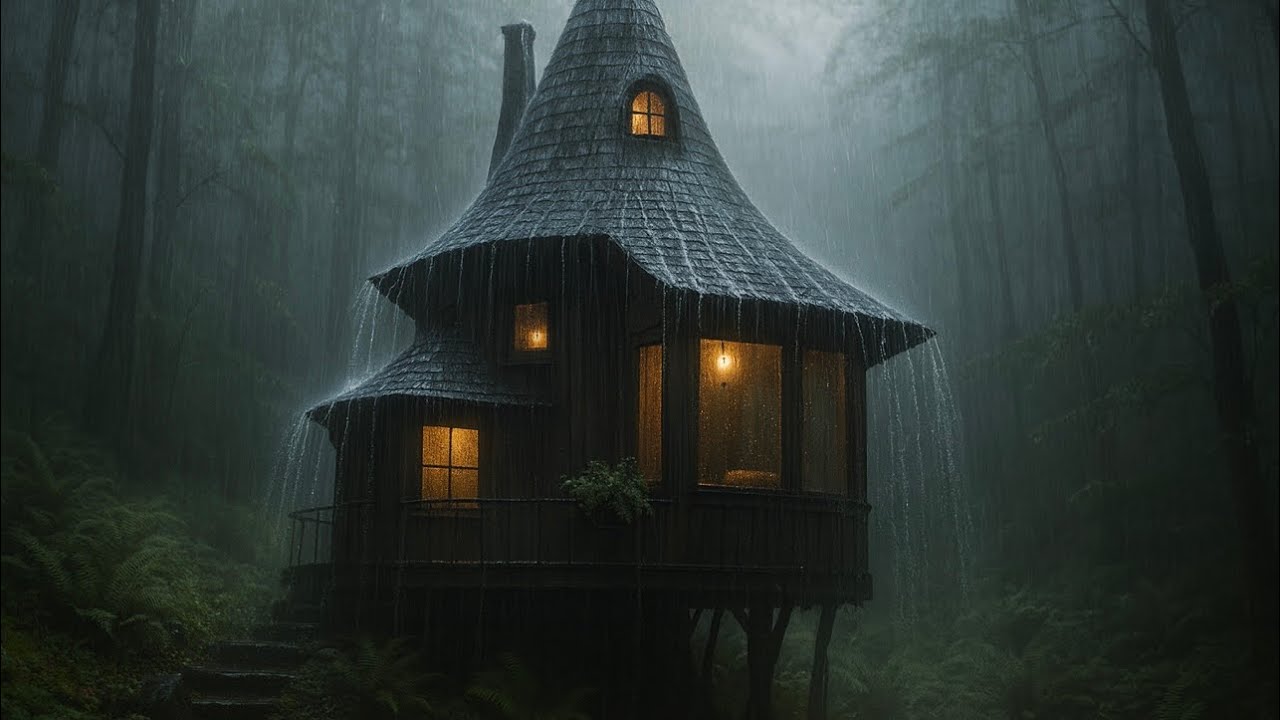 🌲 Rain Sounds on Treehouse in Forest 🌧️ Deep Sleep & Relaxation 💤 - YouTube