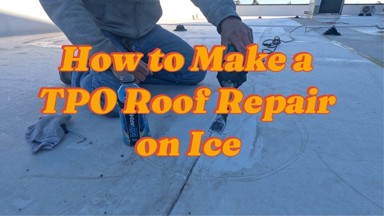 TPO Roof Repair in Houston on Ice! - YouTube