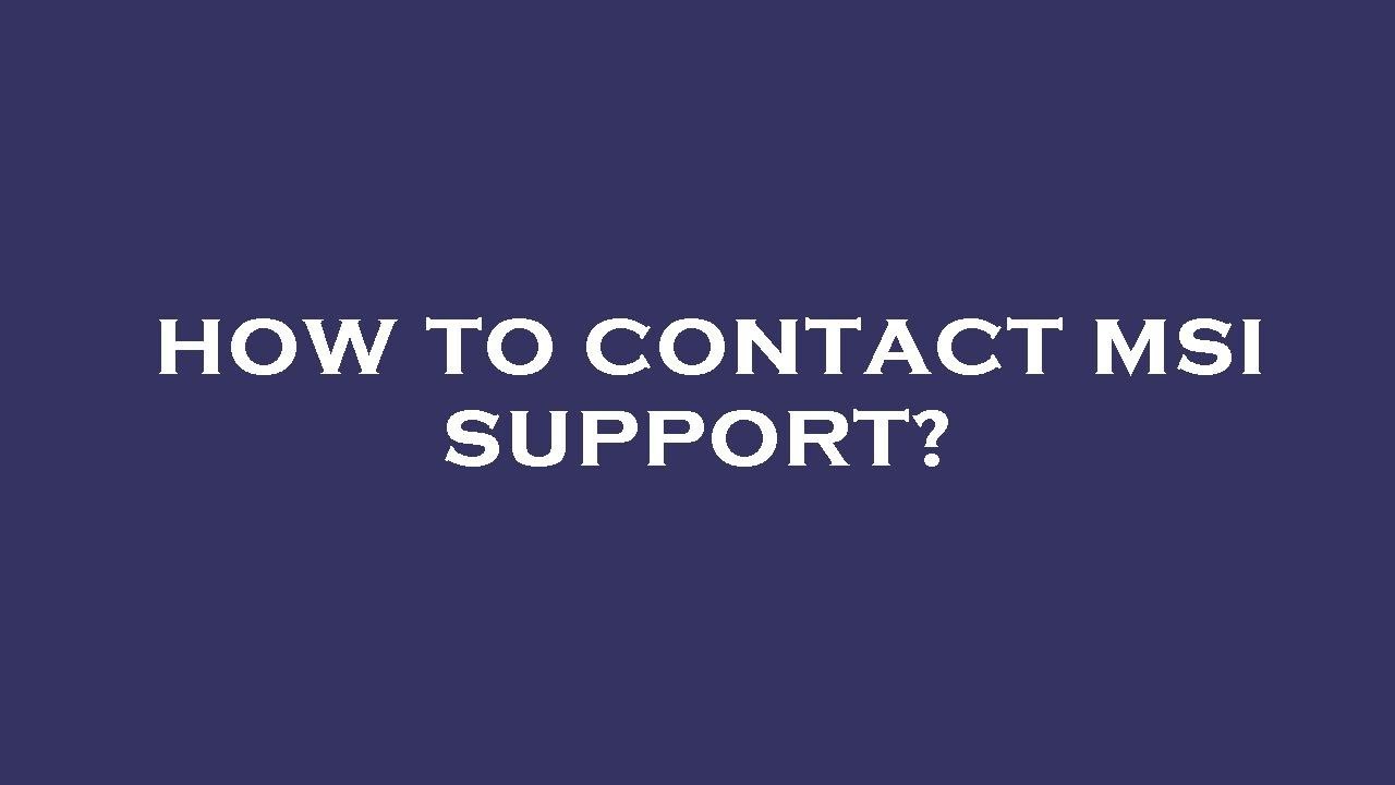 How to contact msi support? - YouTube