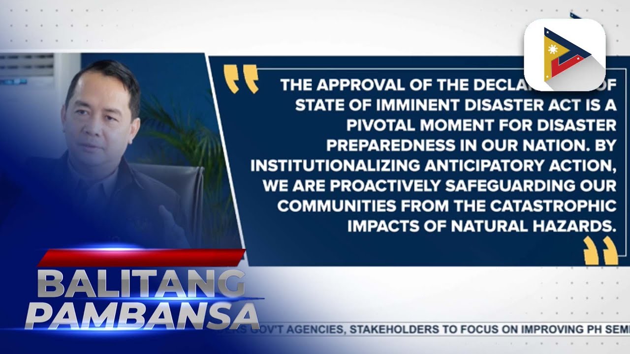 OCD expresses support to law on declaration of Imminent Disaster Act ...