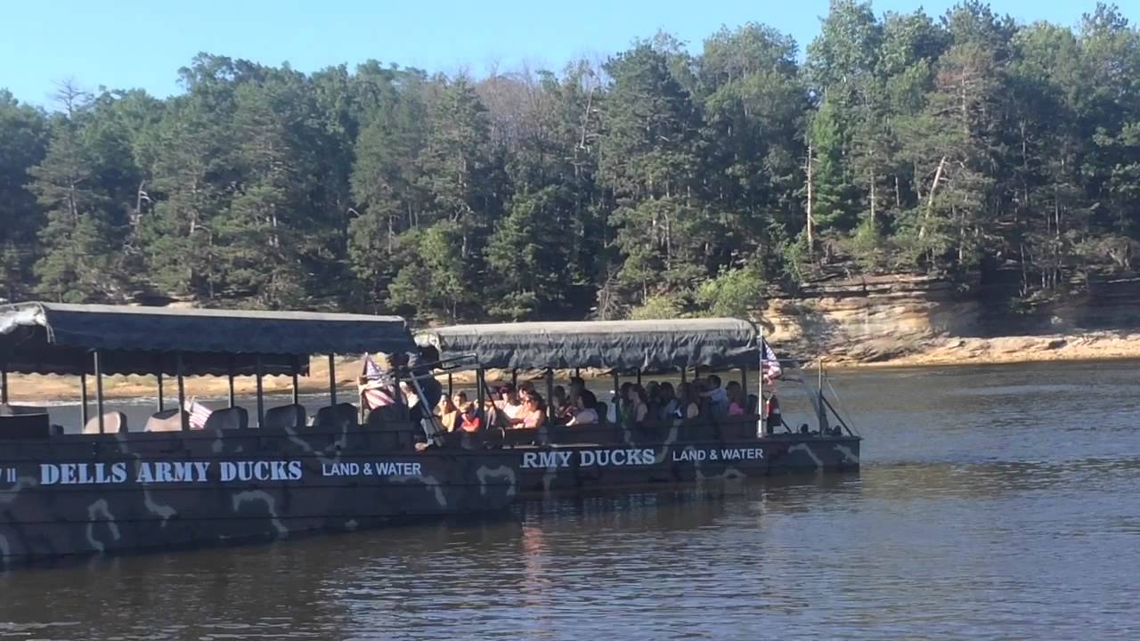 Dells Army Ducks stuck in the water - YouTube