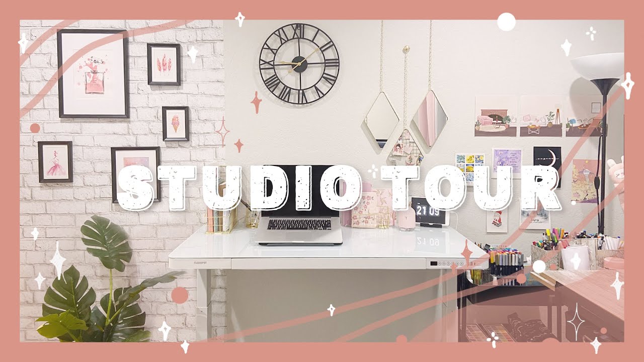 STUDIO TOUR Art studio/office | Working from home setup - YouTube