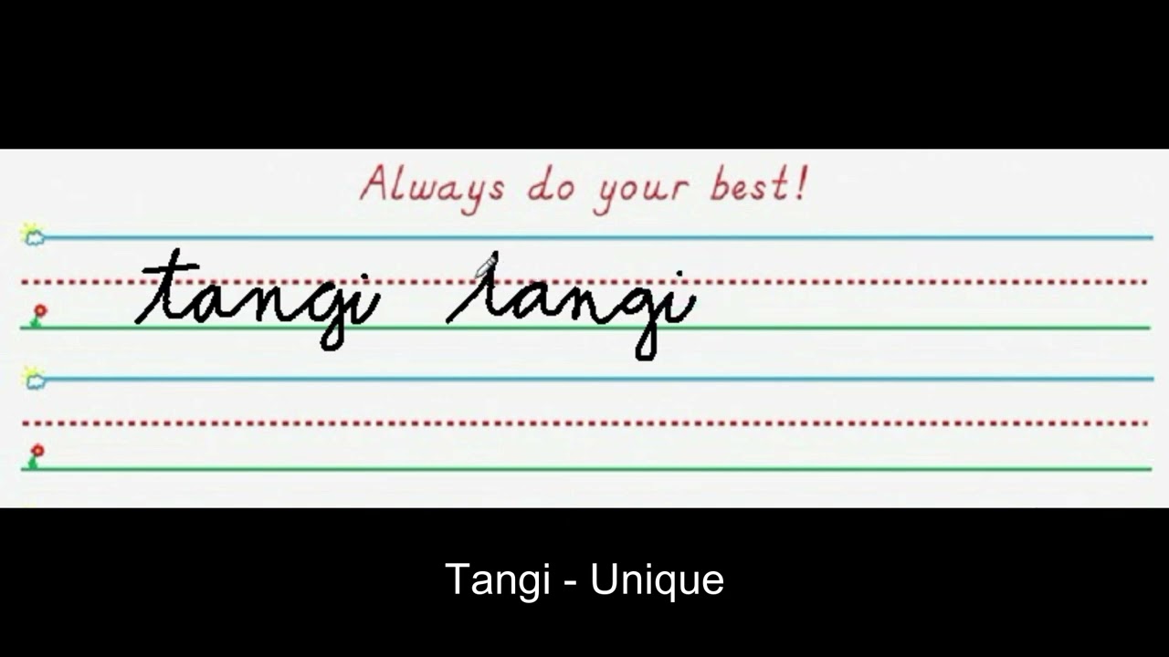 Tangi - Unique | Pilipino - English translation | Cursive Writing ...