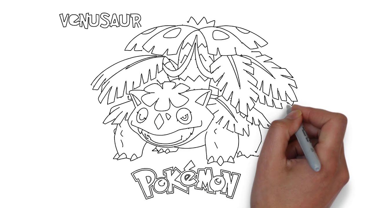 How to Draw Venusaur Pokemon Step by Step Video Tutorial - YouTube