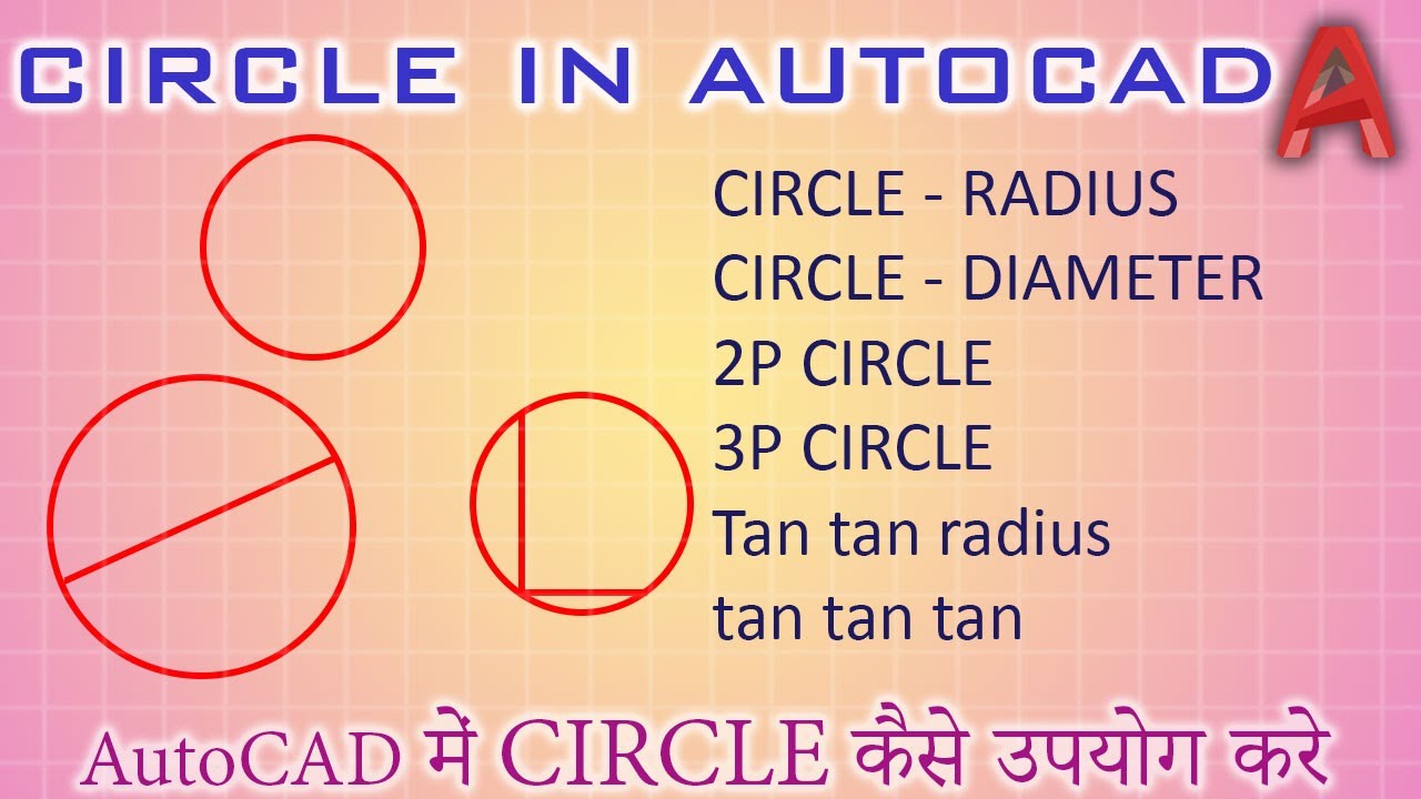 How to Draw different types of Circles in AutoCAD, AutoCAD me Circle ...