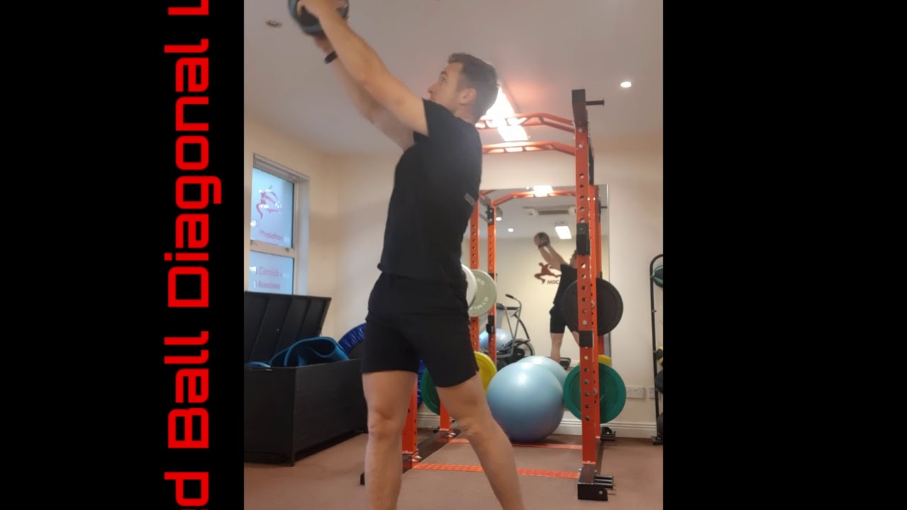 Med Ball Diagonal Lift - YouTube