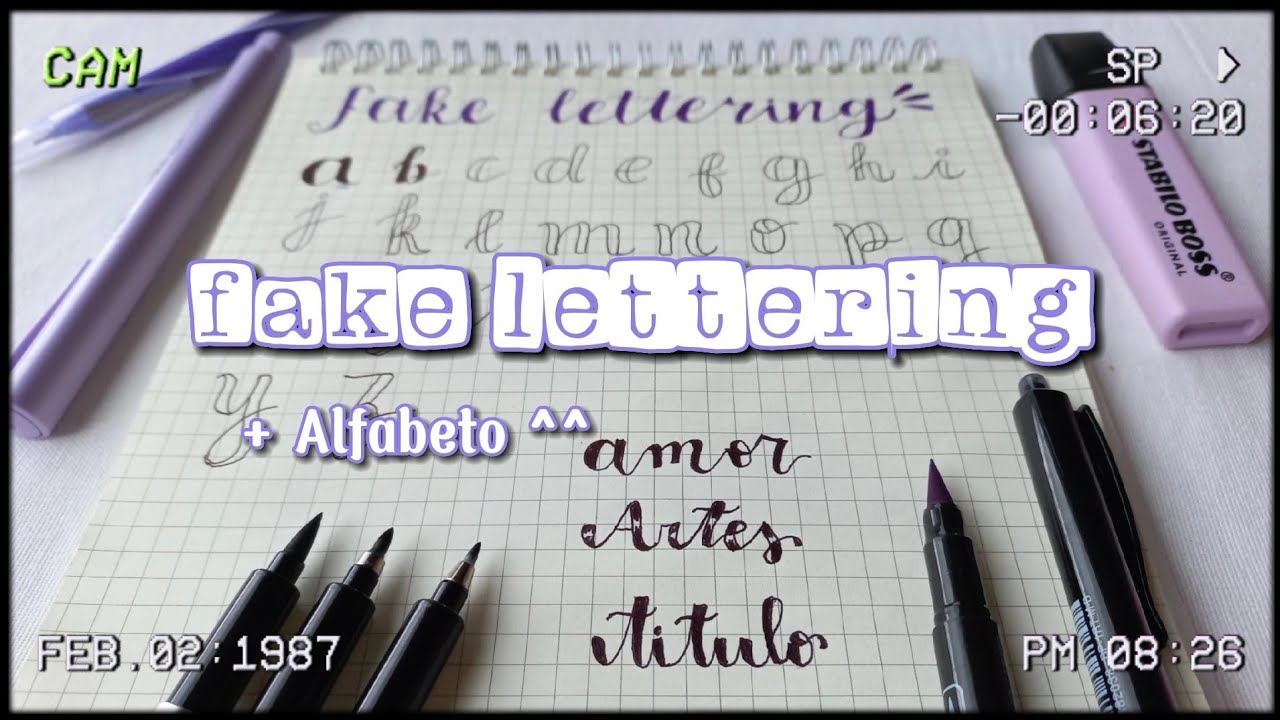 Como fazer fake lettering com caneta esferográfica + alfabeto 🌷🖊 - YouTube