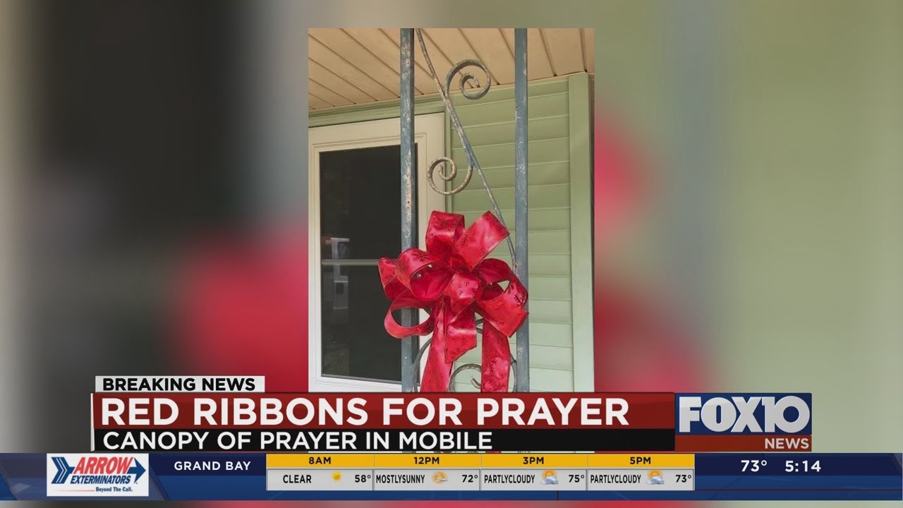 Red ribbons for prayer - YouTube