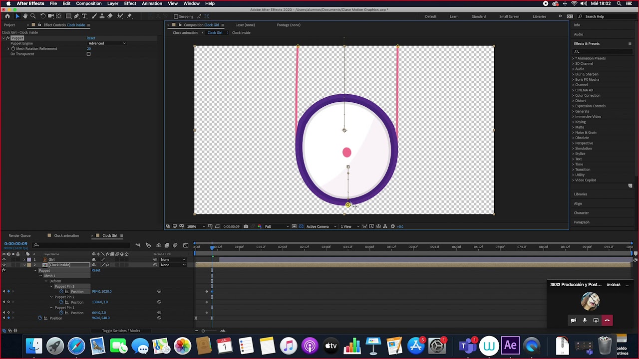 clase motion graphics puppet pin tool - YouTube