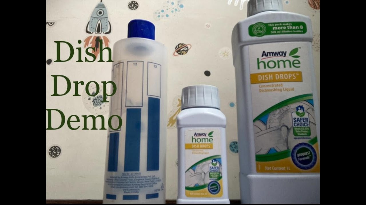 Amway Home Dish Drops Concentrated Dishwashing Liquid Dish Drop Demo ...