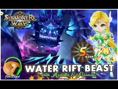 SUMMONERS WAR : S Rank Water Rift Beast w/Ardella & Friends - YouTube