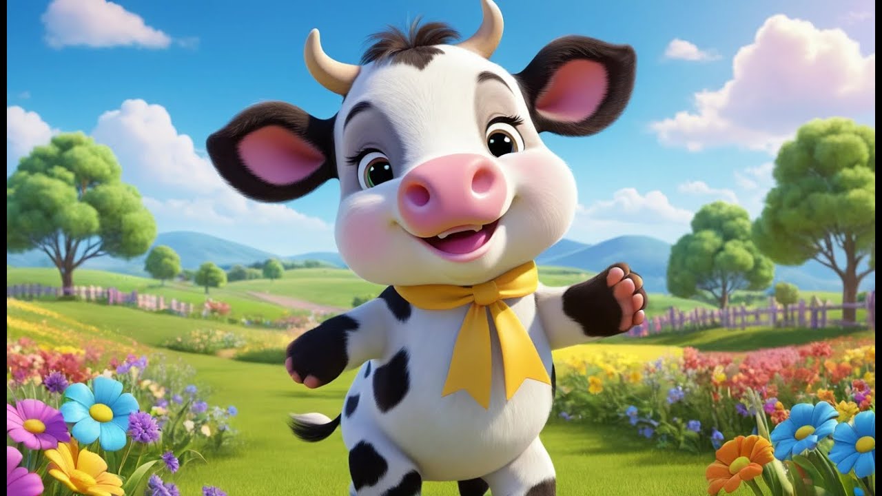 Baby Moo Moo Dancing | Cute Dancing Cow Nursery Rhyme for Toddlers ...