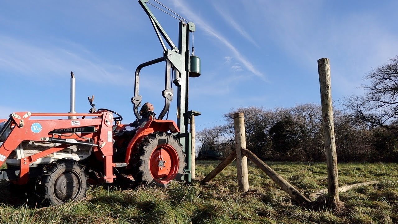 Fencing Our Land With My Homemade Post Knocker - YouTube