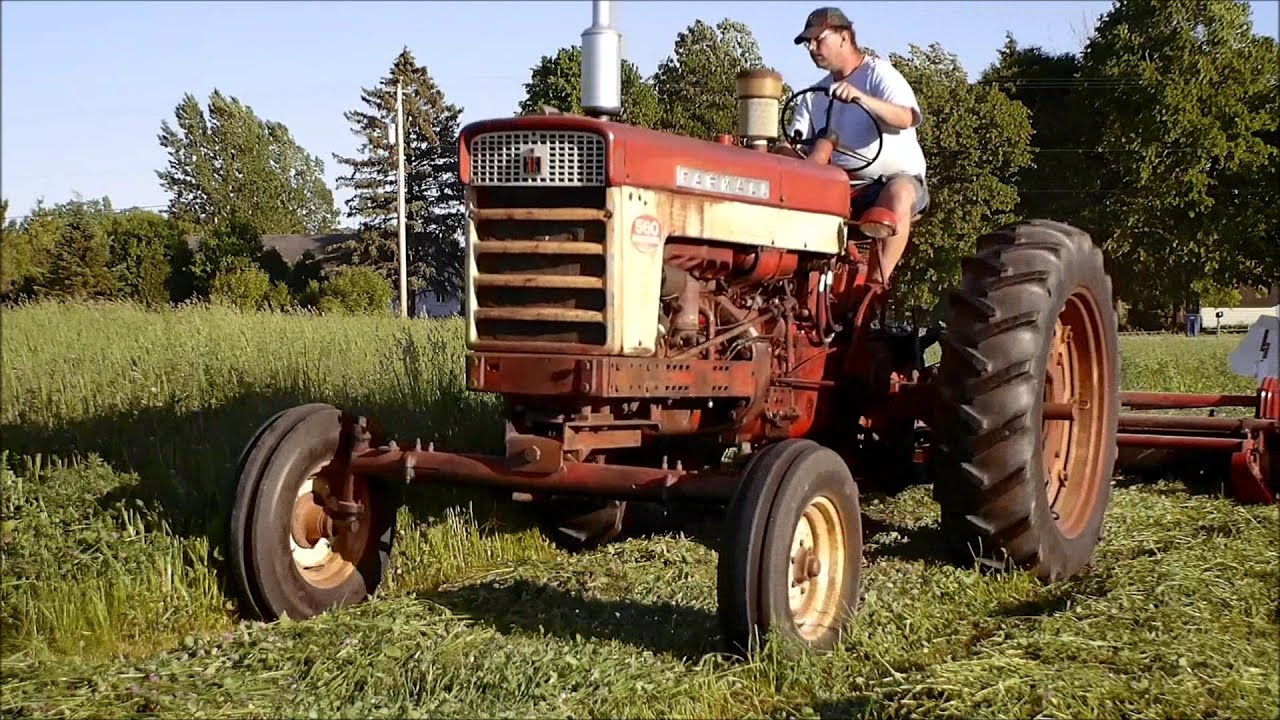 Farmall 560D With IH 120 Mower & 2A Conditioner In The First Cutting Of ...