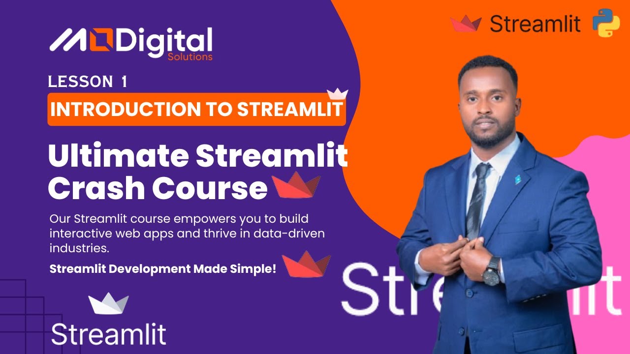 Lesson 1| Introduction to Streamlit | Ultimate Streamlit Crush Course - YouTube