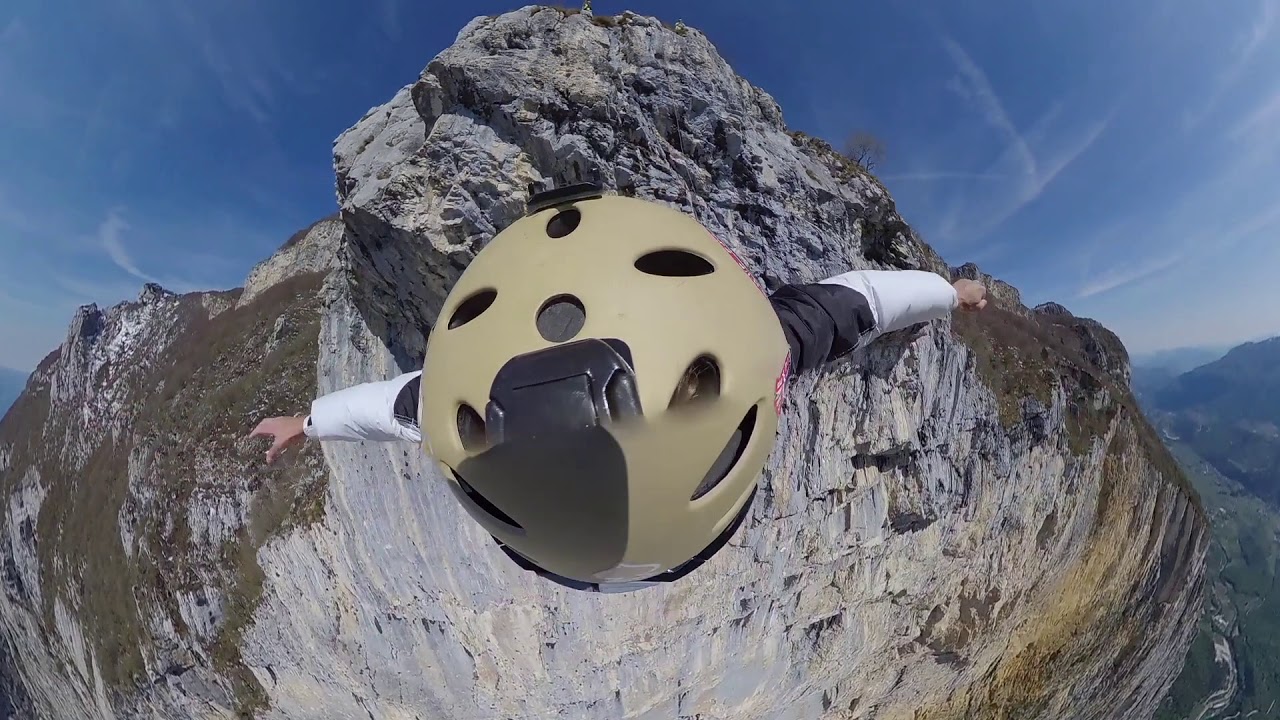 My first terminal Tracksuit BASE Jump at Monte Brento - YouTube