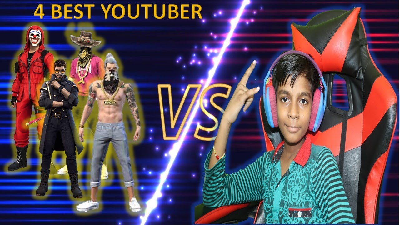 4 BEST YOUTUBER VS MOBILE PLAYER BEST FF GAMEPLAY - YouTube