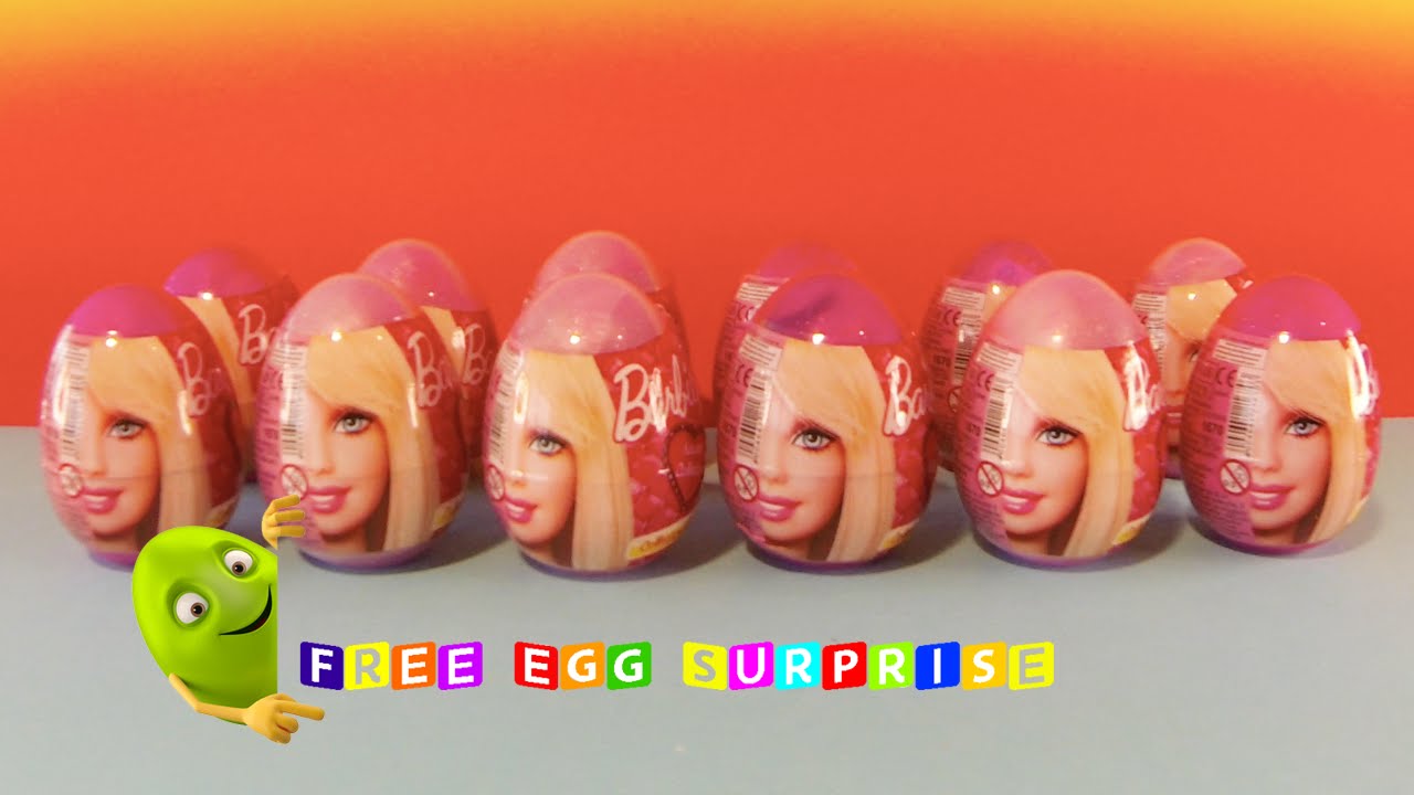 12 Barbie surprise eggs - Get your FREE egg toy ! - YouTube