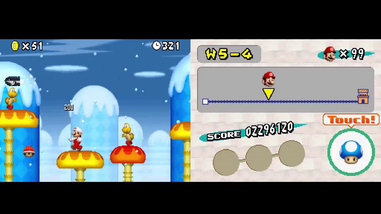 New Super Mario Bros. World 5 Level 5-4 3-Stars - YouTube